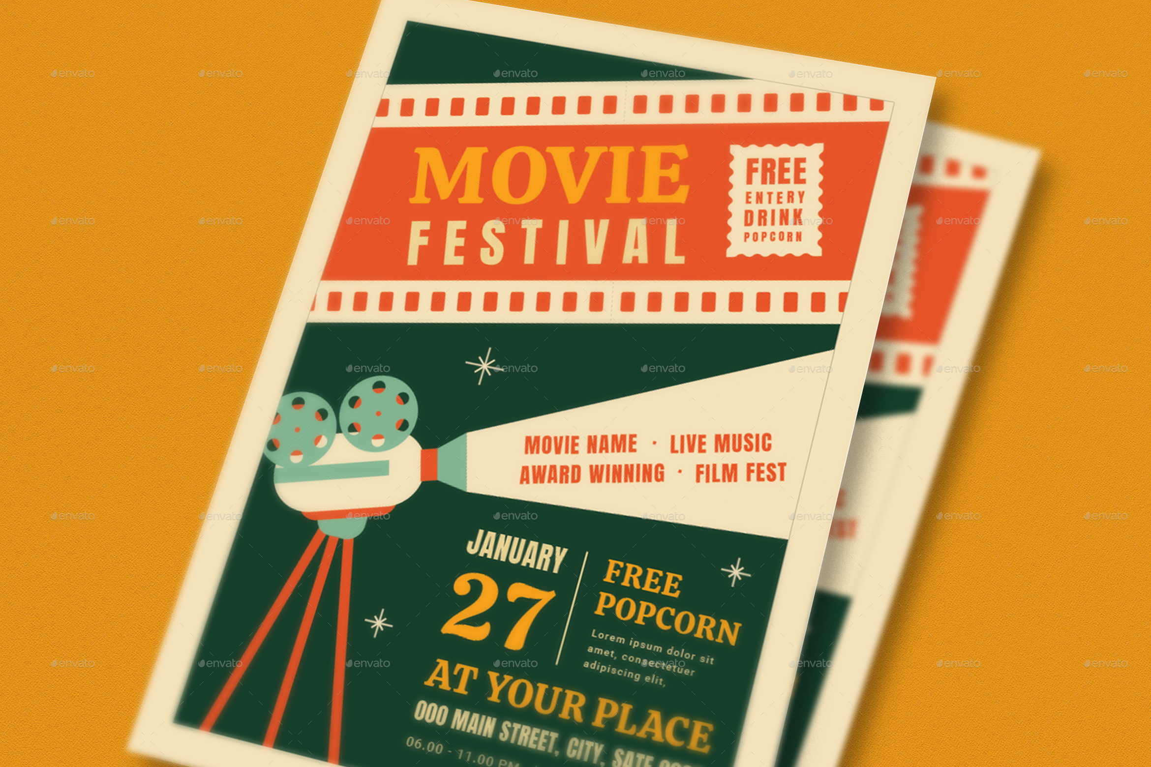 Movie Festival Flyer Pack, Print Templates | GraphicRiver