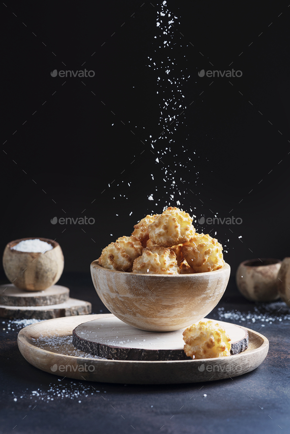 Traditional italian cookies with coconut Stock Photo by OxanaDenezhkina