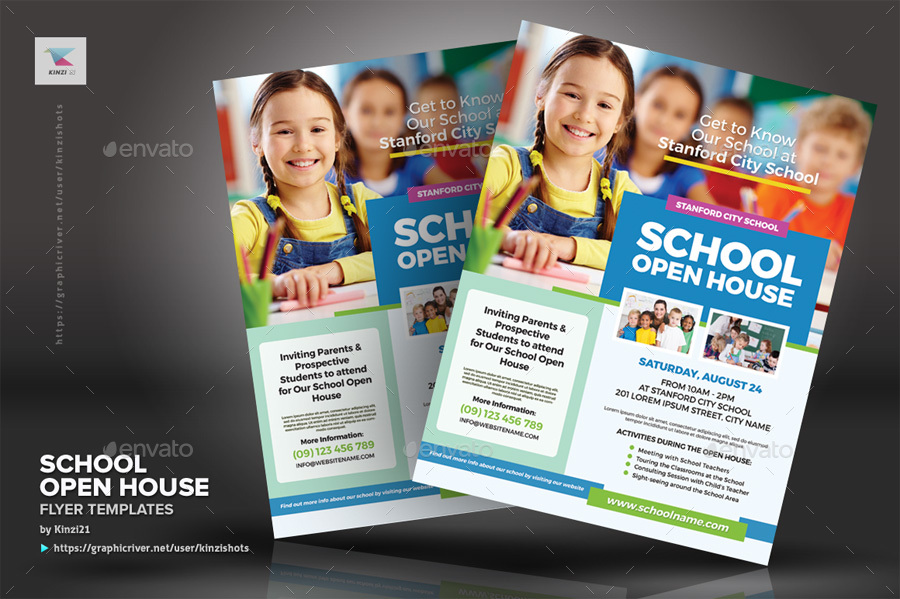 School Open House Flyer Templates, Print Templates | GraphicRiver