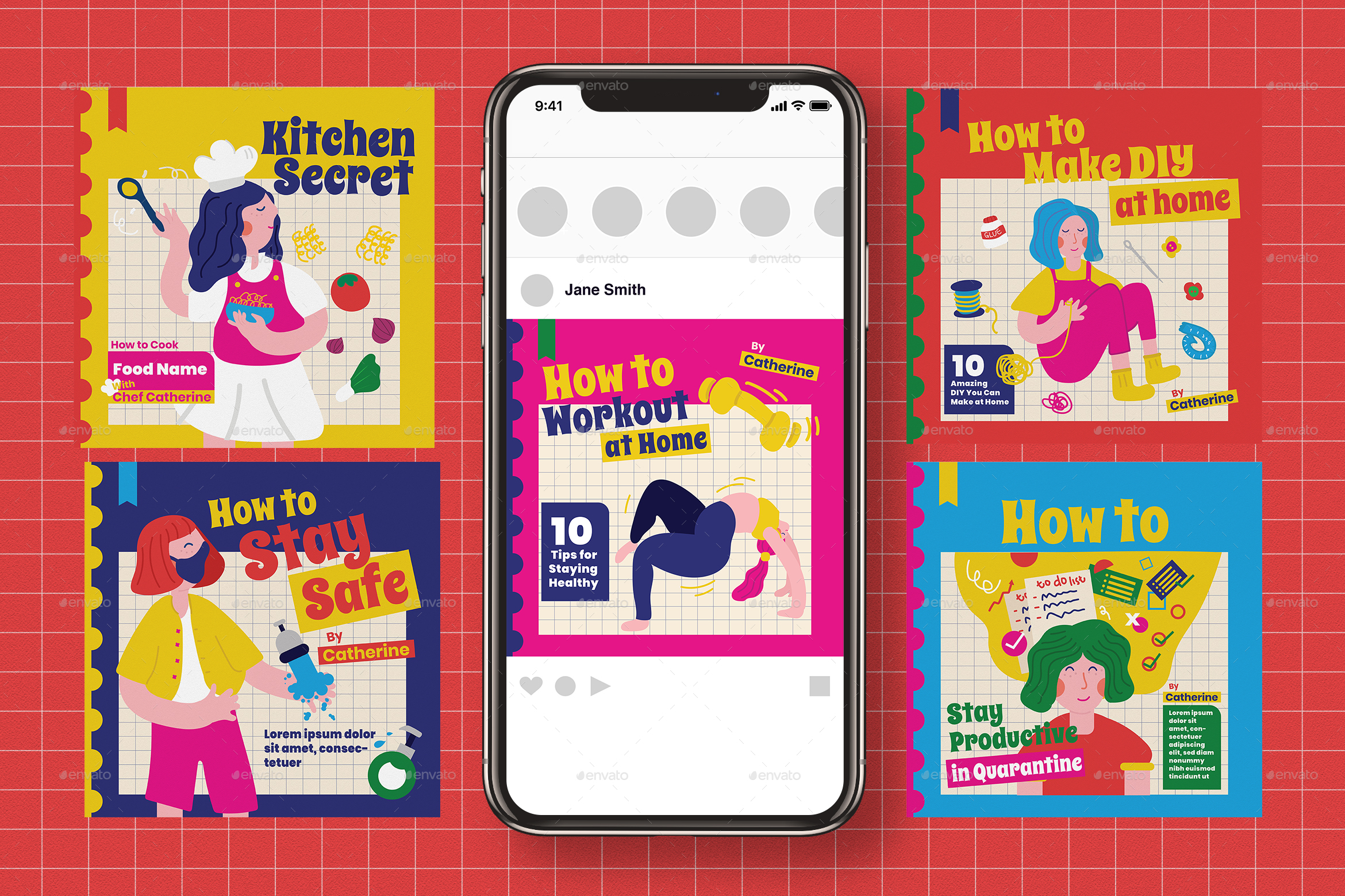 Stay at Home Activity Insta Pack, Web Elements | GraphicRiver