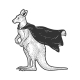 Kangaroo in Superhero Cloak Sketch Vector, Vectors | GraphicRiver