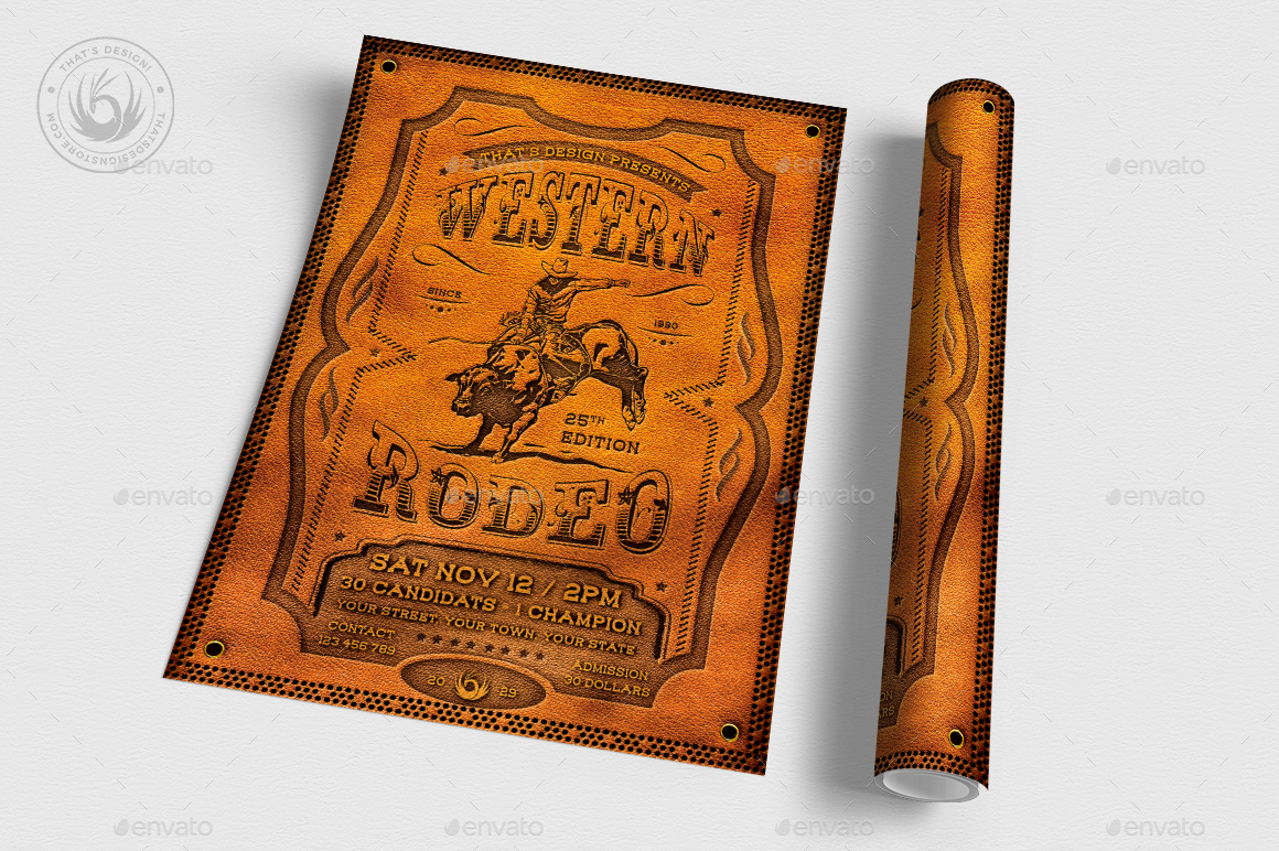 Western Rodeo Flyer Template V1, Print Templates | GraphicRiver