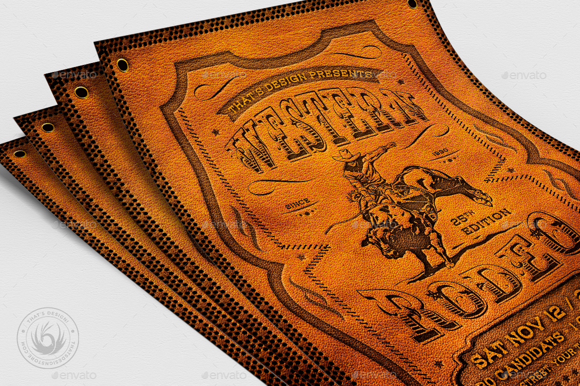 Western Rodeo Flyer Template V1, Print Templates | GraphicRiver