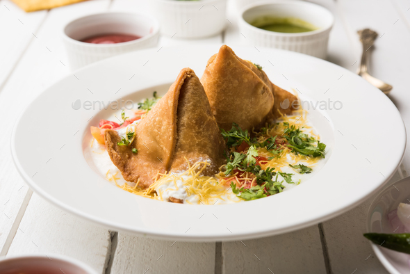 Dahi Samosa Chat Stock Photo by stockimagefactory | PhotoDune