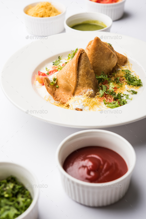 Dahi Samosa Chat Stock Photo by stockimagefactory | PhotoDune