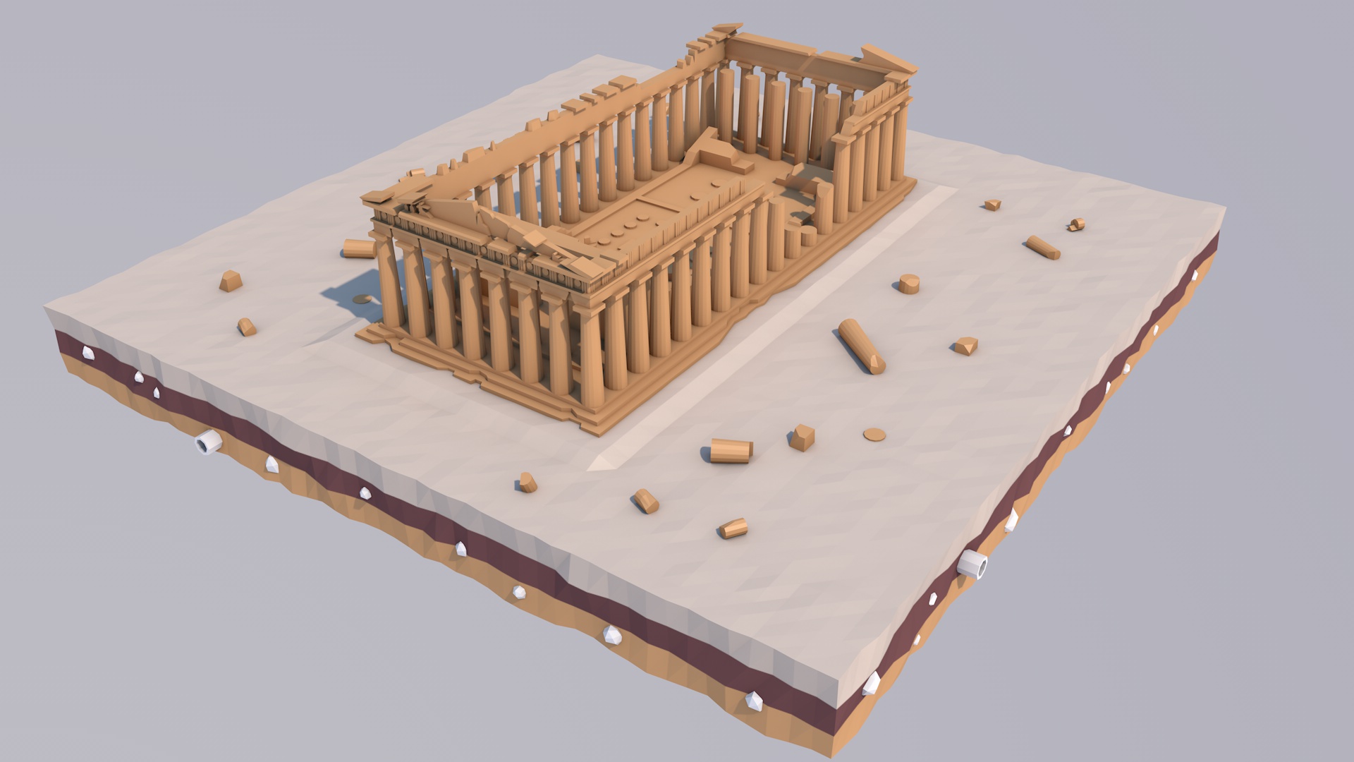 Low Poly Parthenon in Athens Greece Landmark by multimedia4d | 3DOcean