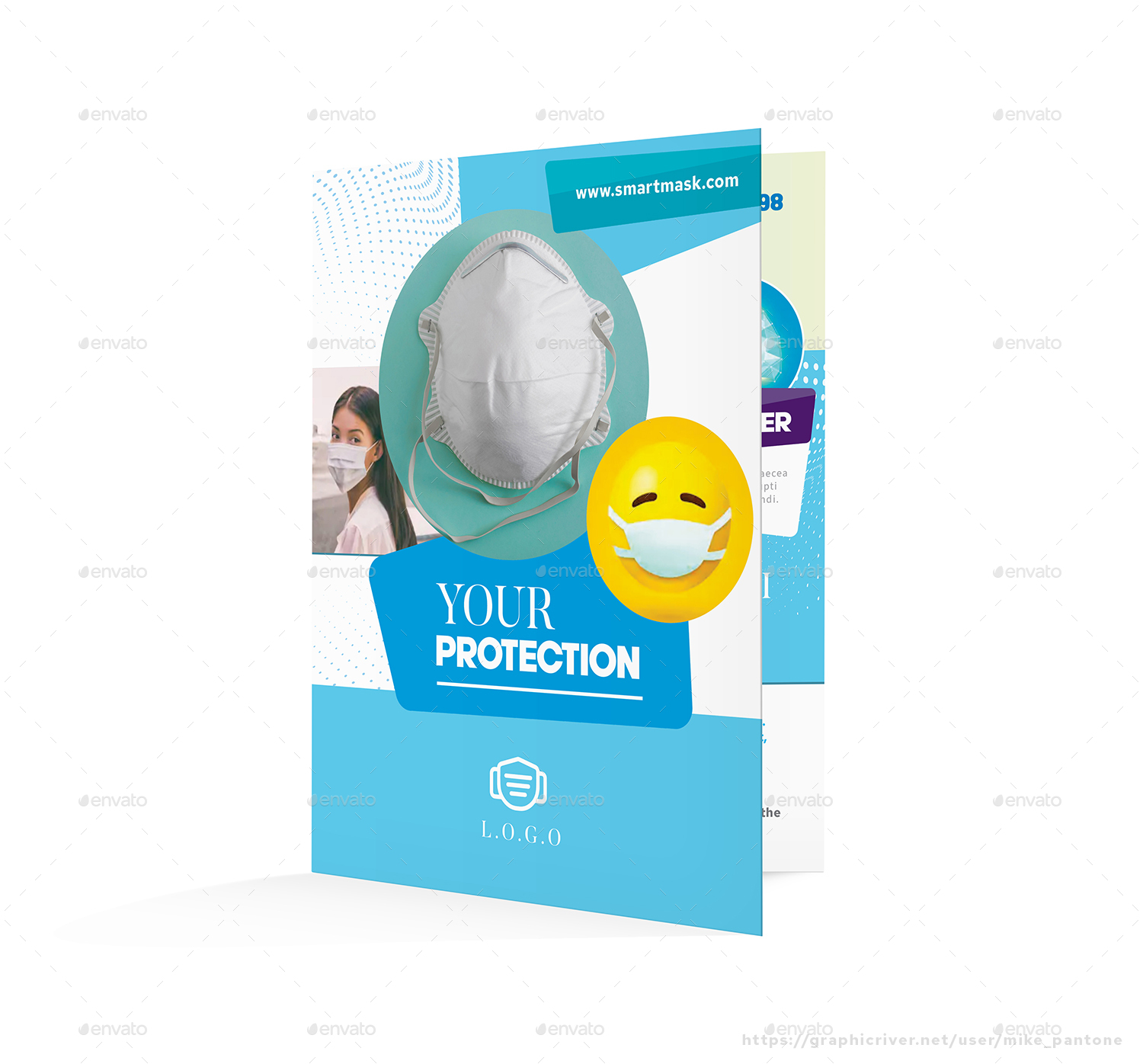 Protection Mask Bifold Brochure, Print Templates | GraphicRiver