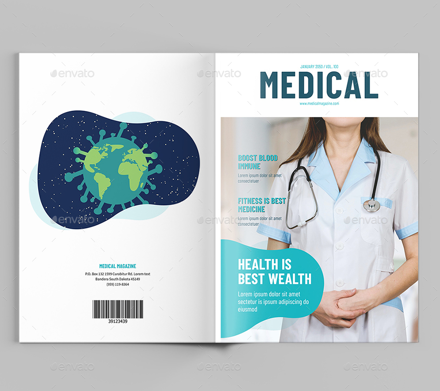 Medical Magazine Template, Print Templates | GraphicRiver