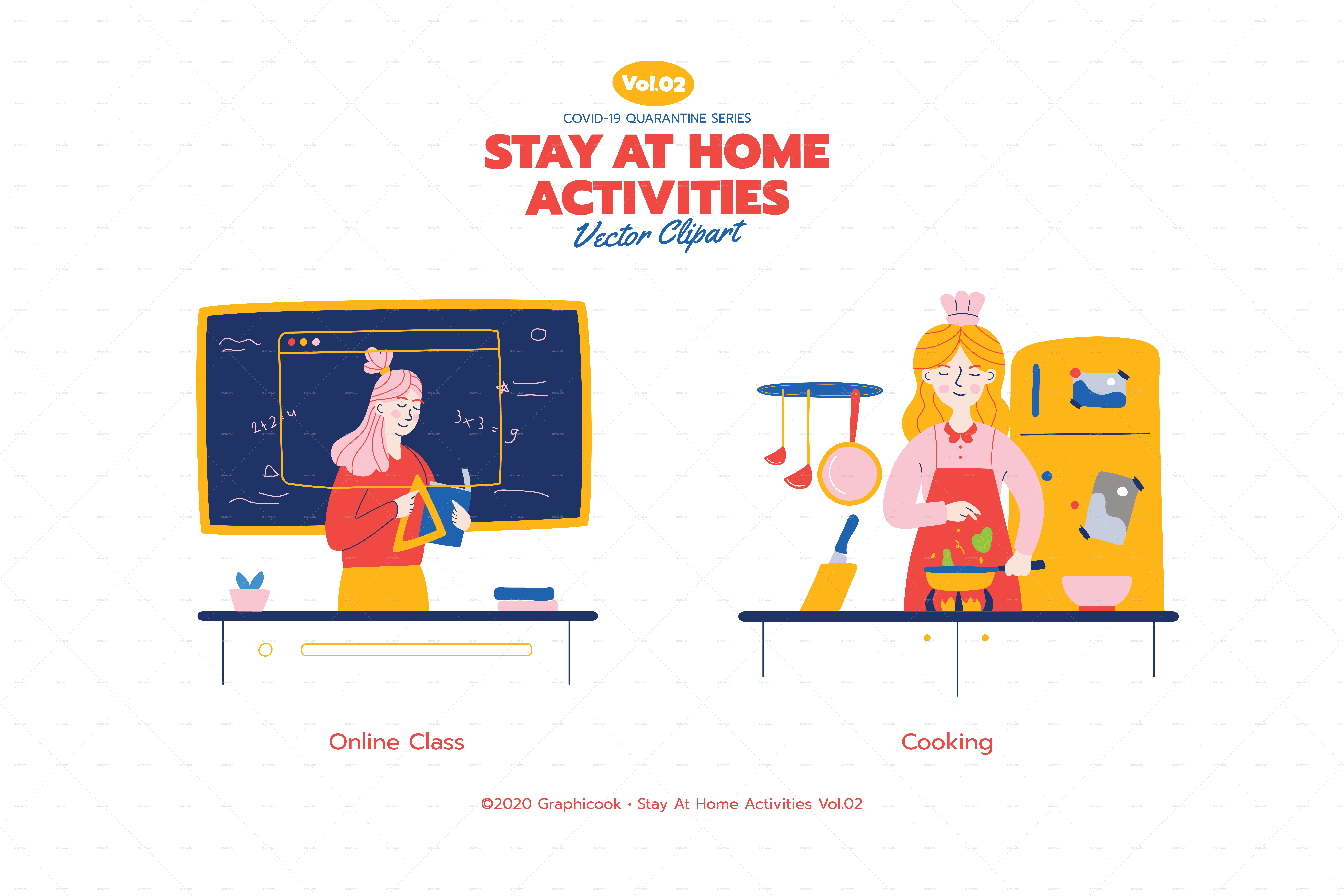 Stay At Home Activities Vector Clipart Vol.2, Vectors | GraphicRiver