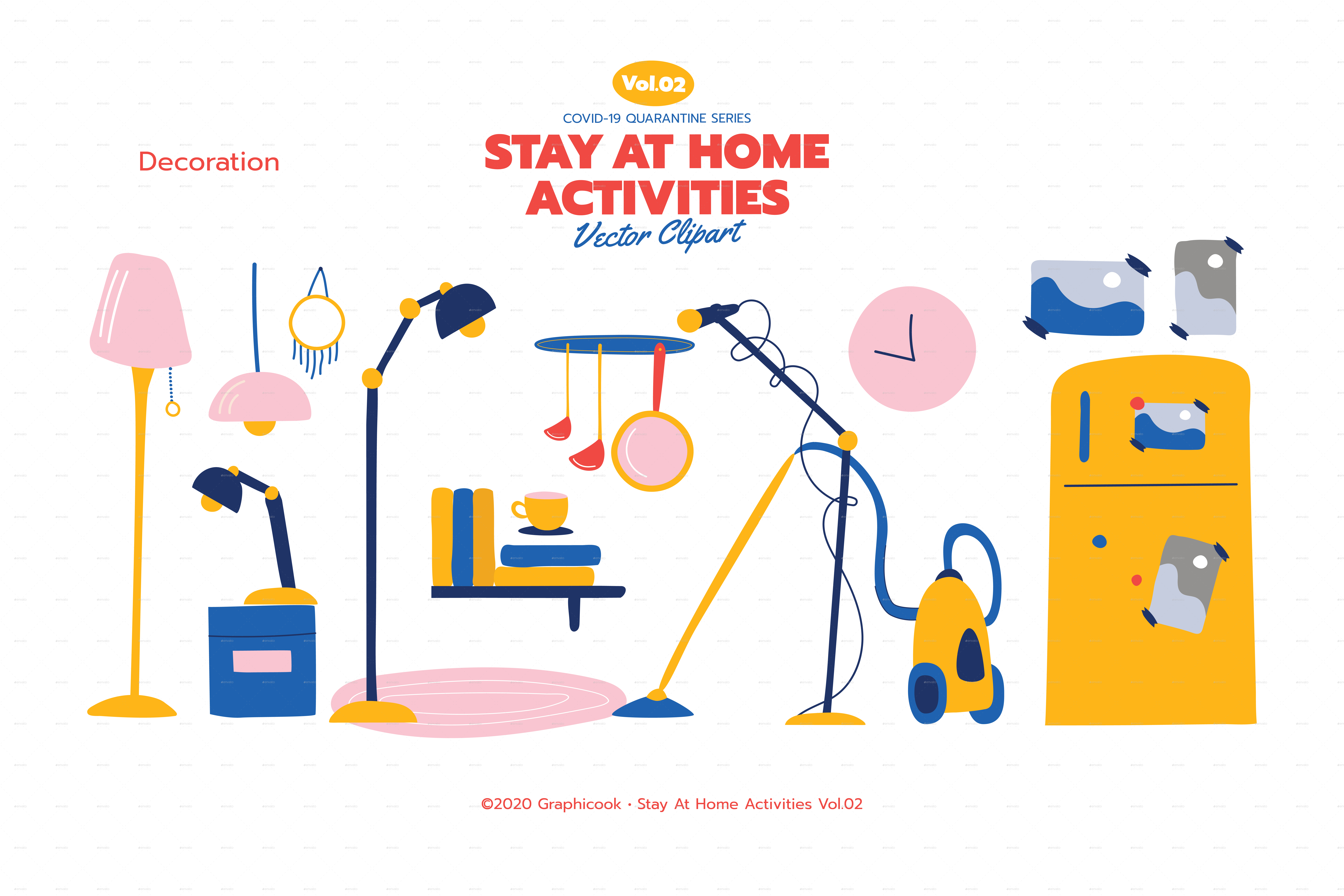 Stay At Home Activities Vector Clipart Vol.2, Vectors | GraphicRiver