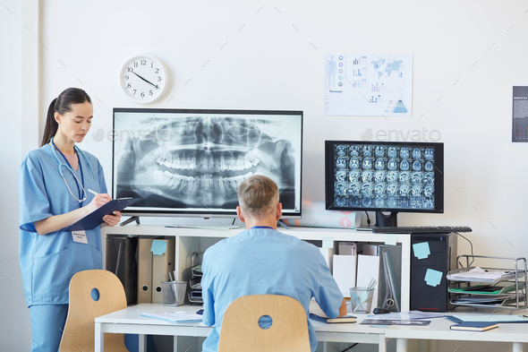 Doctors Workstation in Dental Clinic Stock Photo by seventyfourimages