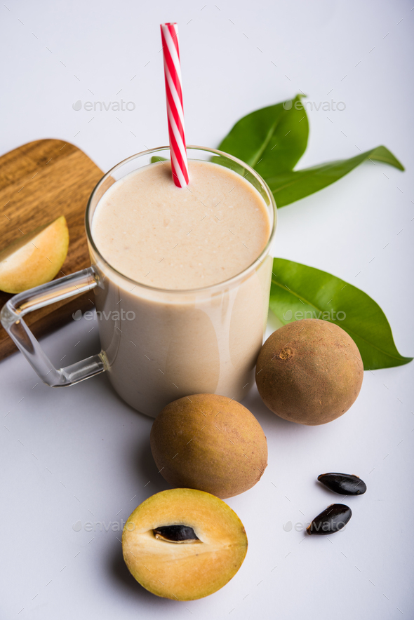 Chikoo Milkshake Stock Photo by stockimagefactory | PhotoDune