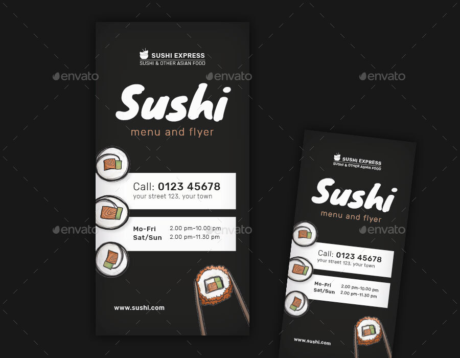 Illustrated Sushi Menu, Print Templates | GraphicRiver