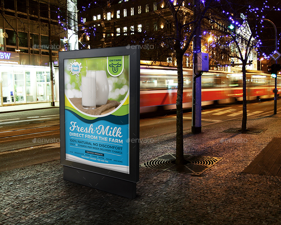 Farm Fresh Milk Poster Template, Print Templates | GraphicRiver