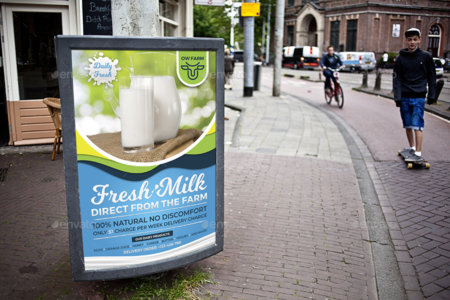 Farm Fresh Milk Poster Template, Print Templates | GraphicRiver