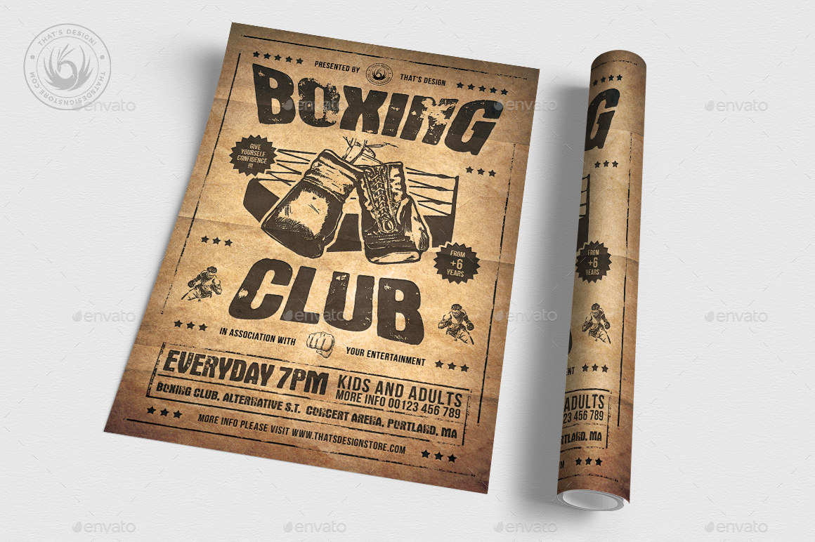 Boxing Classes Flyer Template V2, Print Templates | GraphicRiver
