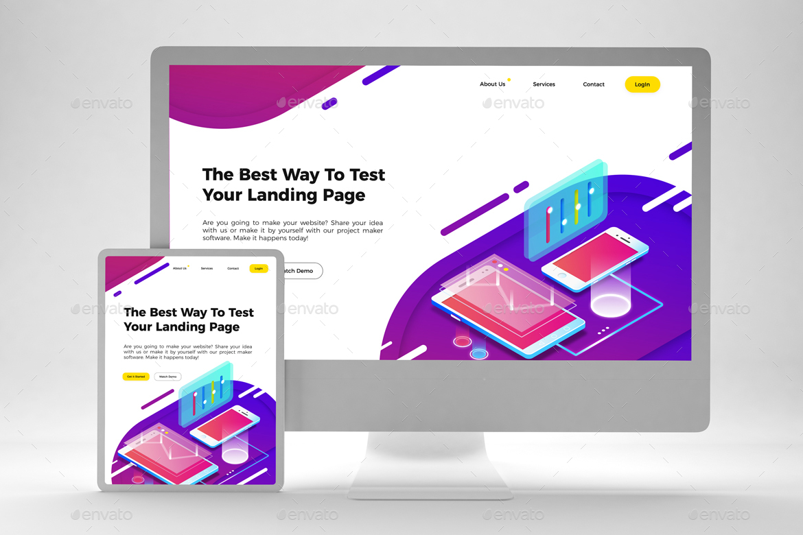 Clean Responsive Mockup V.4 by QalebStudio | GraphicRiver