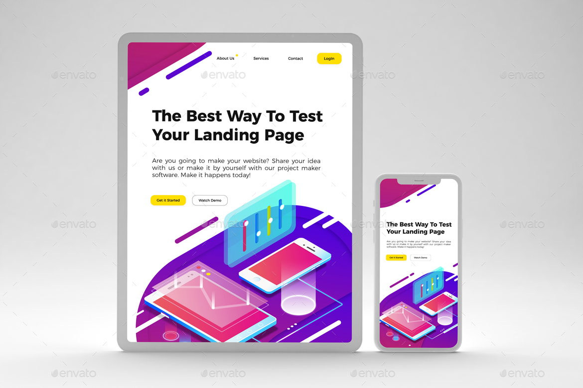 Clean Responsive Mockup V.4 by QalebStudio | GraphicRiver