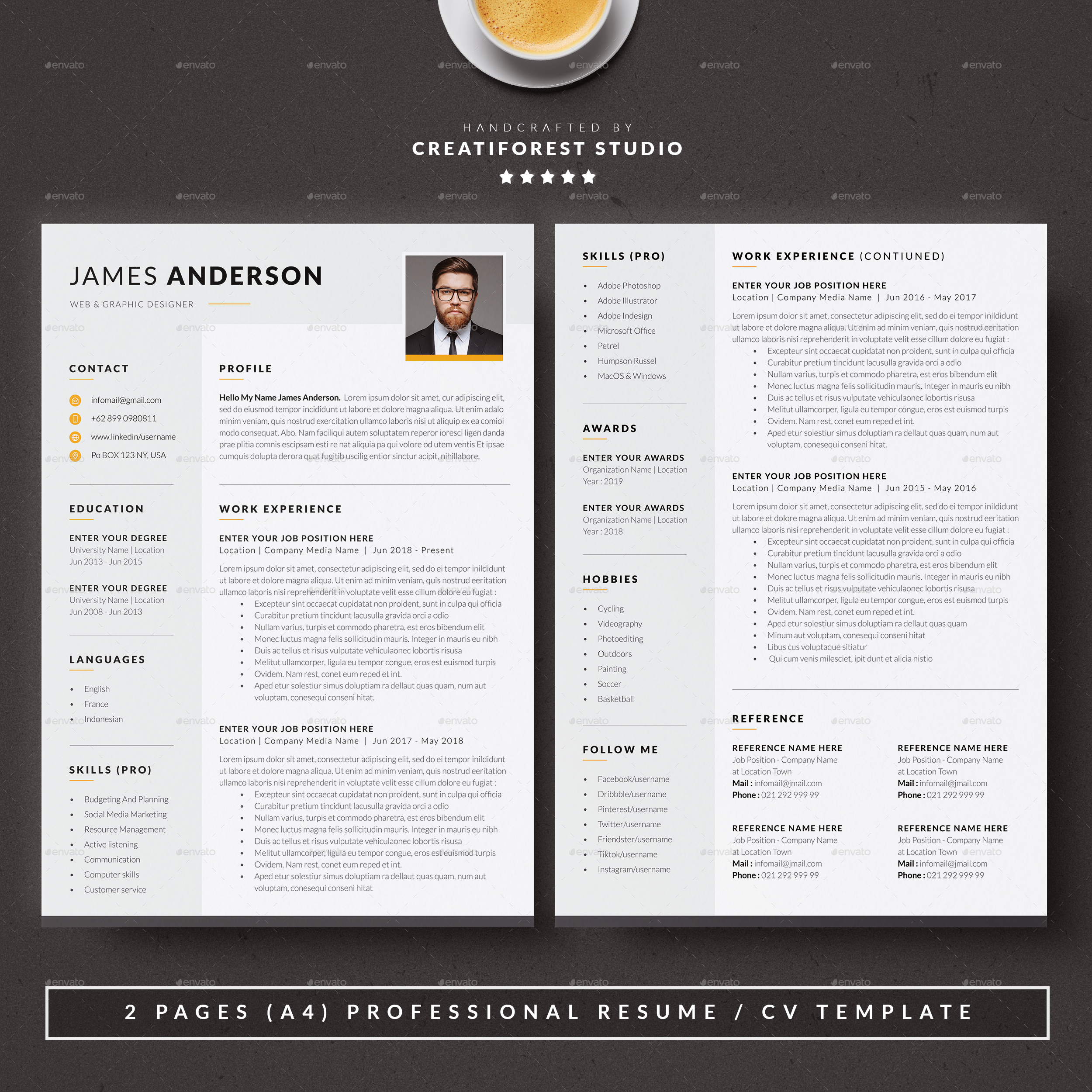 Resume / CV Template by Creatiforest | GraphicRiver