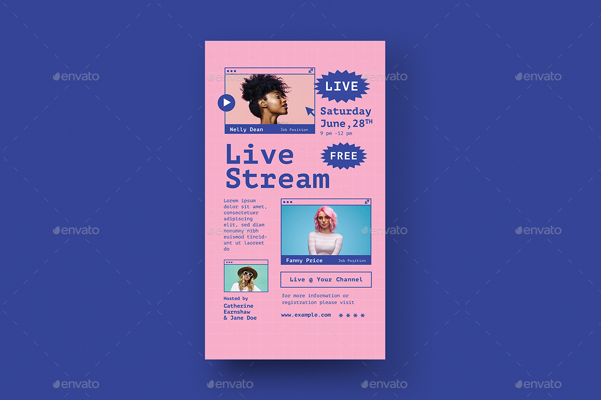 Live Stream Event Flyer Set, Print Templates | GraphicRiver