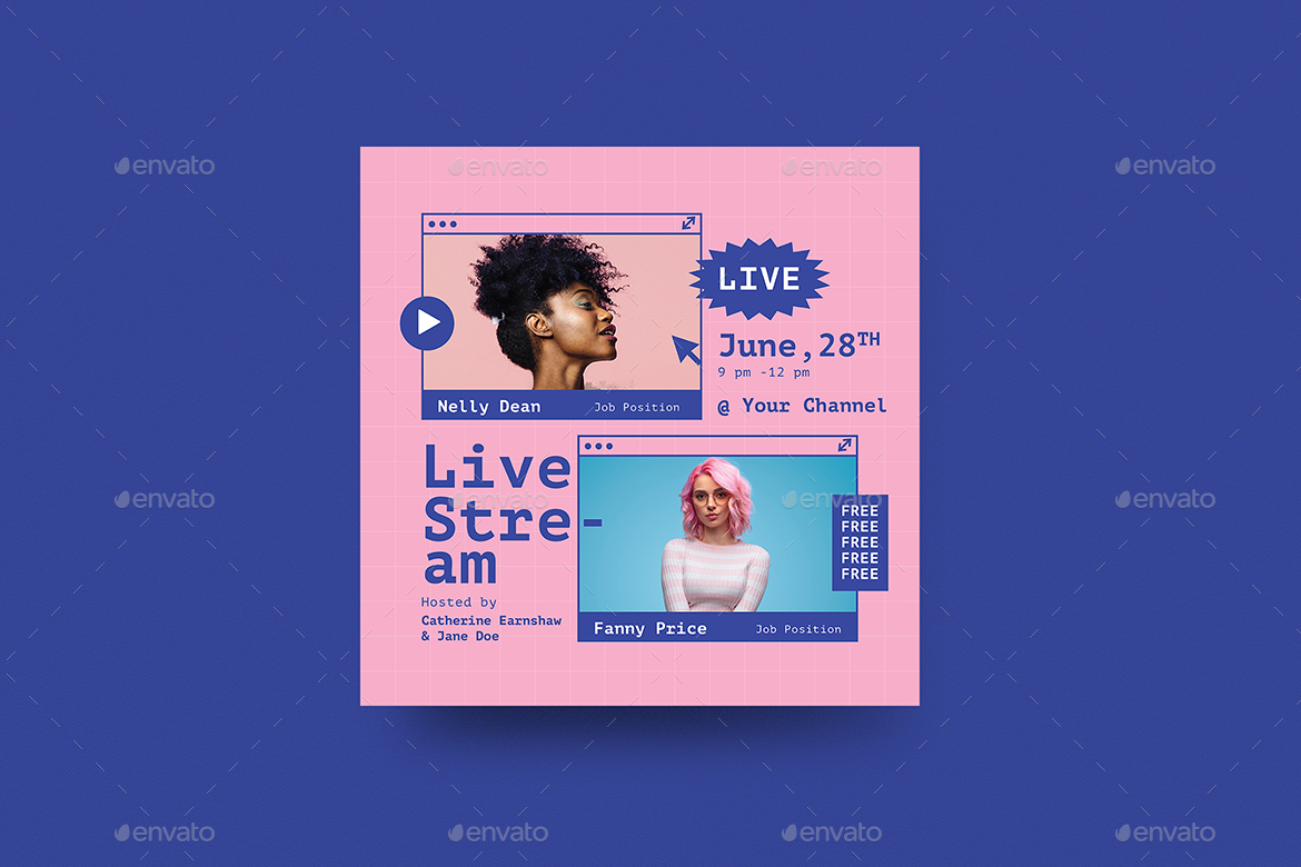 Live Stream Event Flyer Set, Print Templates | GraphicRiver