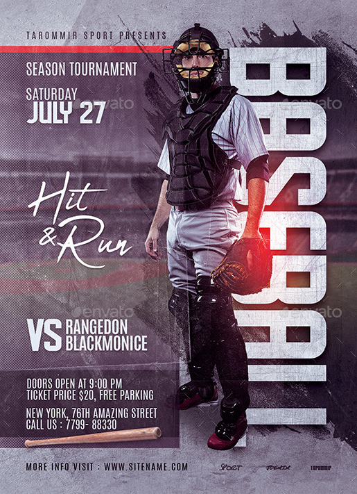 Baseball Flyer, Print Templates | GraphicRiver