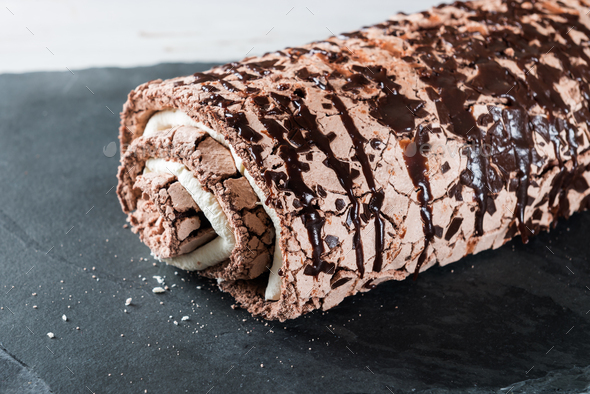 Belgian Chocolate Meringue Roulade Stock Photo by Manuta | PhotoDune