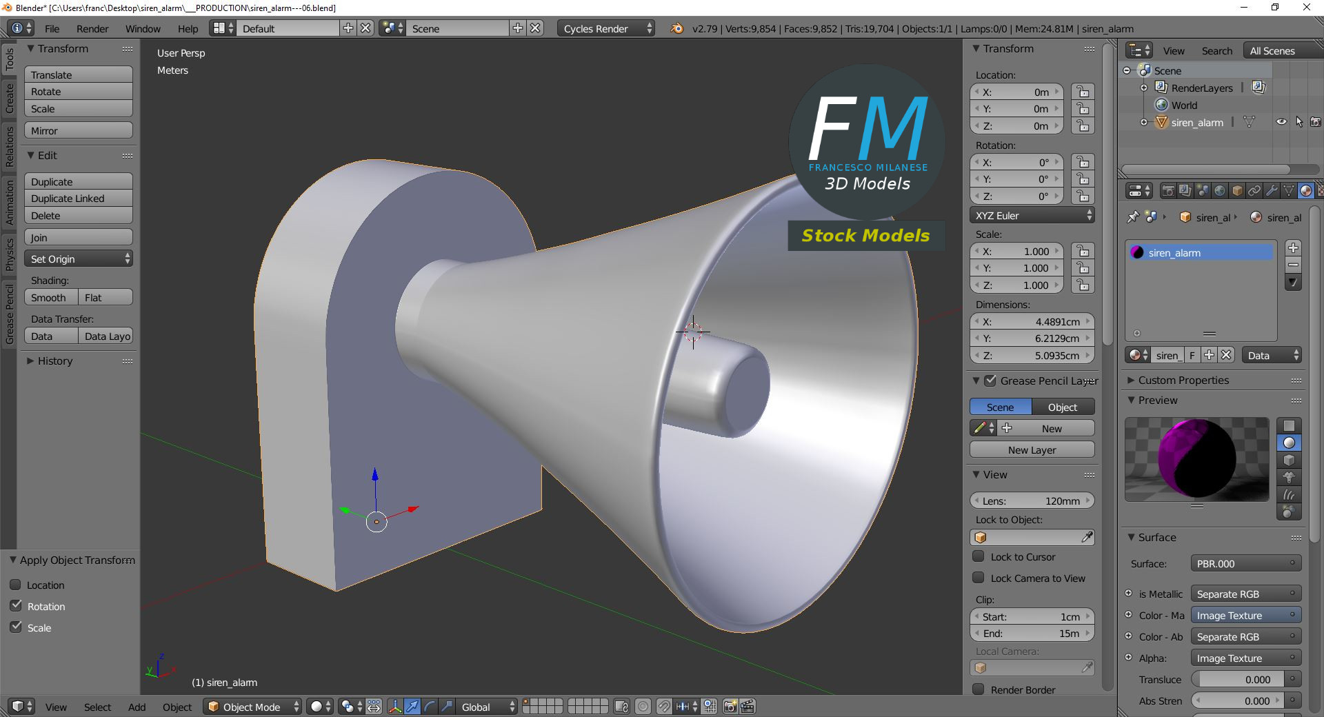 Siren alarm by FrancescoMilanese85 | 3DOcean