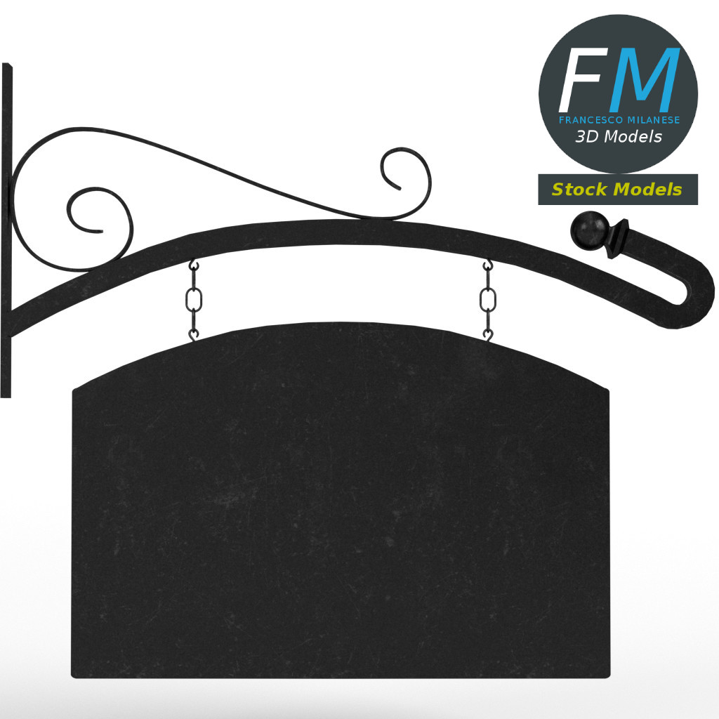 Curved hanging sign by FrancescoMilanese85 | 3DOcean