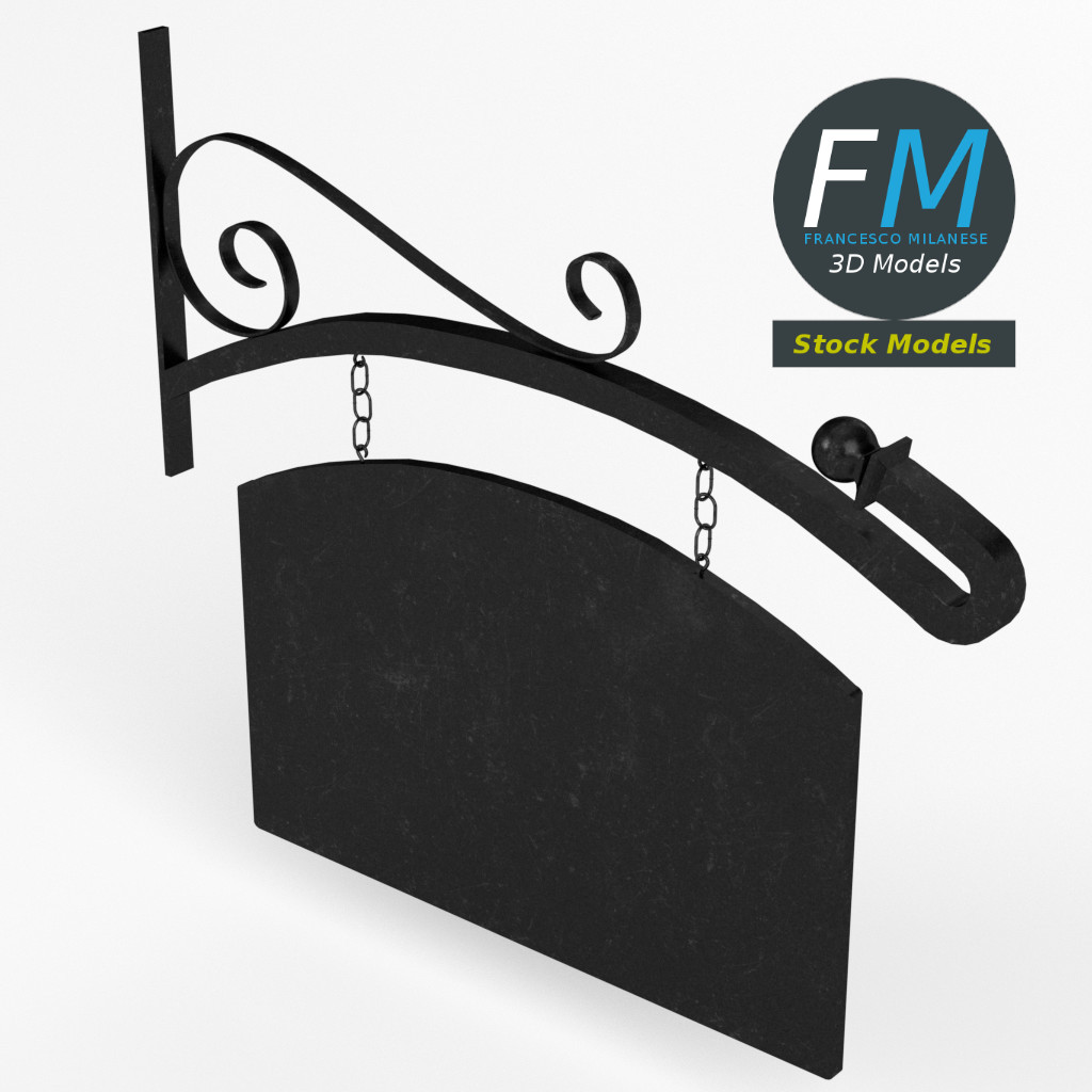 Curved hanging sign by FrancescoMilanese85 | 3DOcean