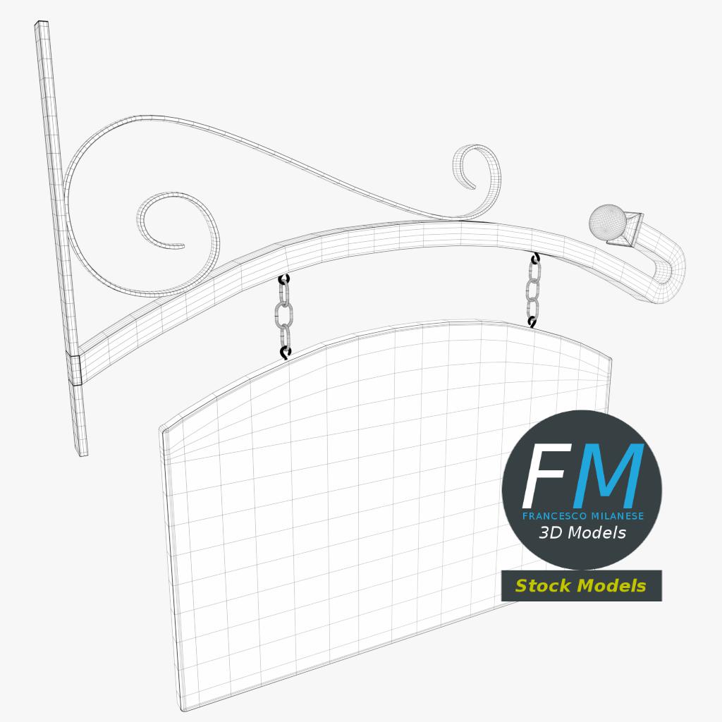 Curved hanging sign by FrancescoMilanese85 | 3DOcean