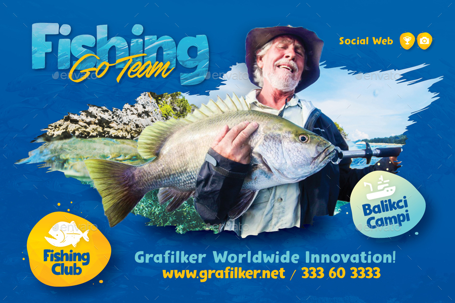 Fishing Postcard Templates, Print Templates | GraphicRiver