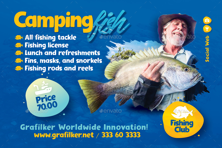 Fishing Postcard Templates, Print Templates | GraphicRiver