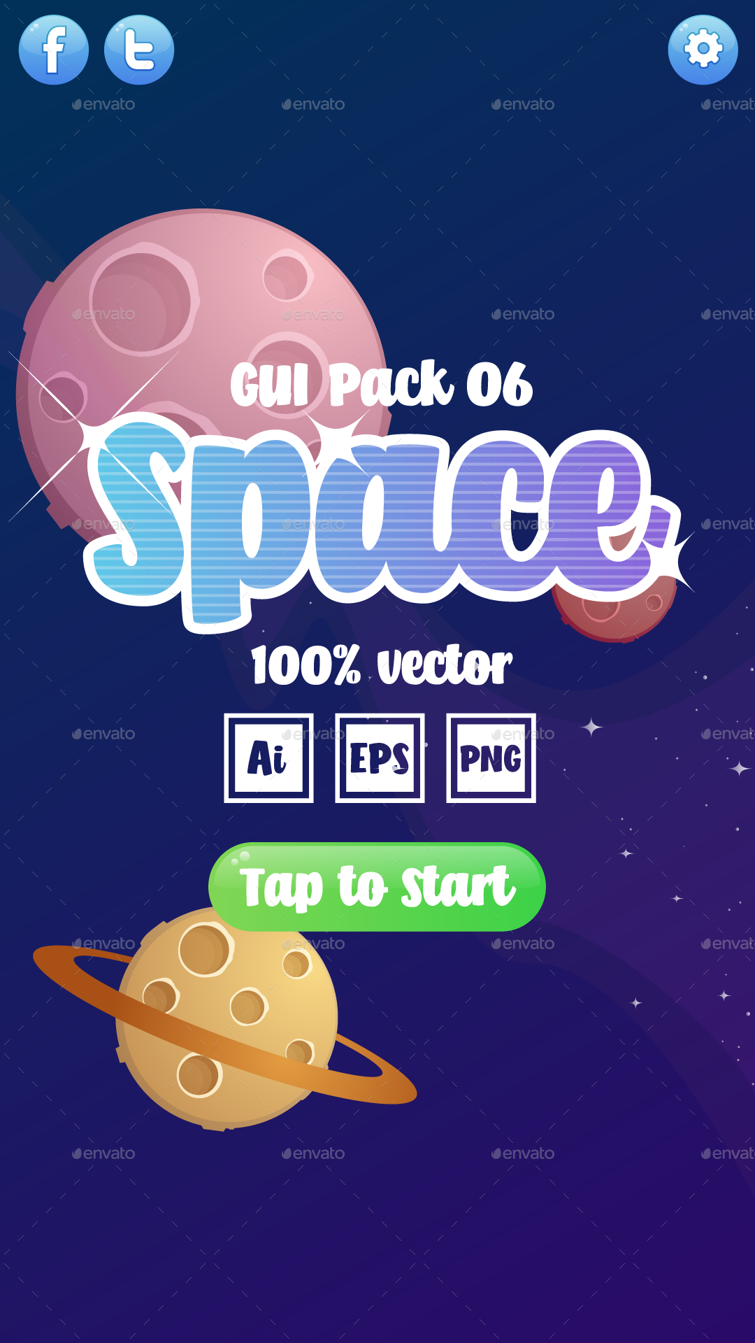 Space Theme GUI Pack 6, Game Assets | GraphicRiver