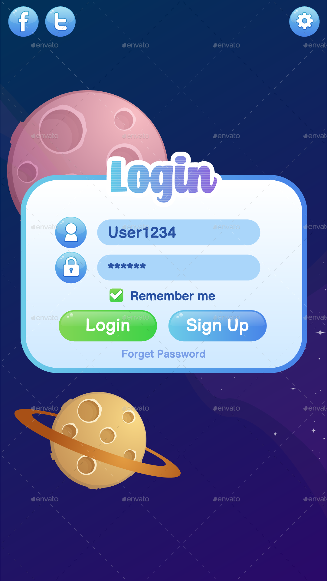 Space Theme GUI Pack 6, Game Assets | GraphicRiver