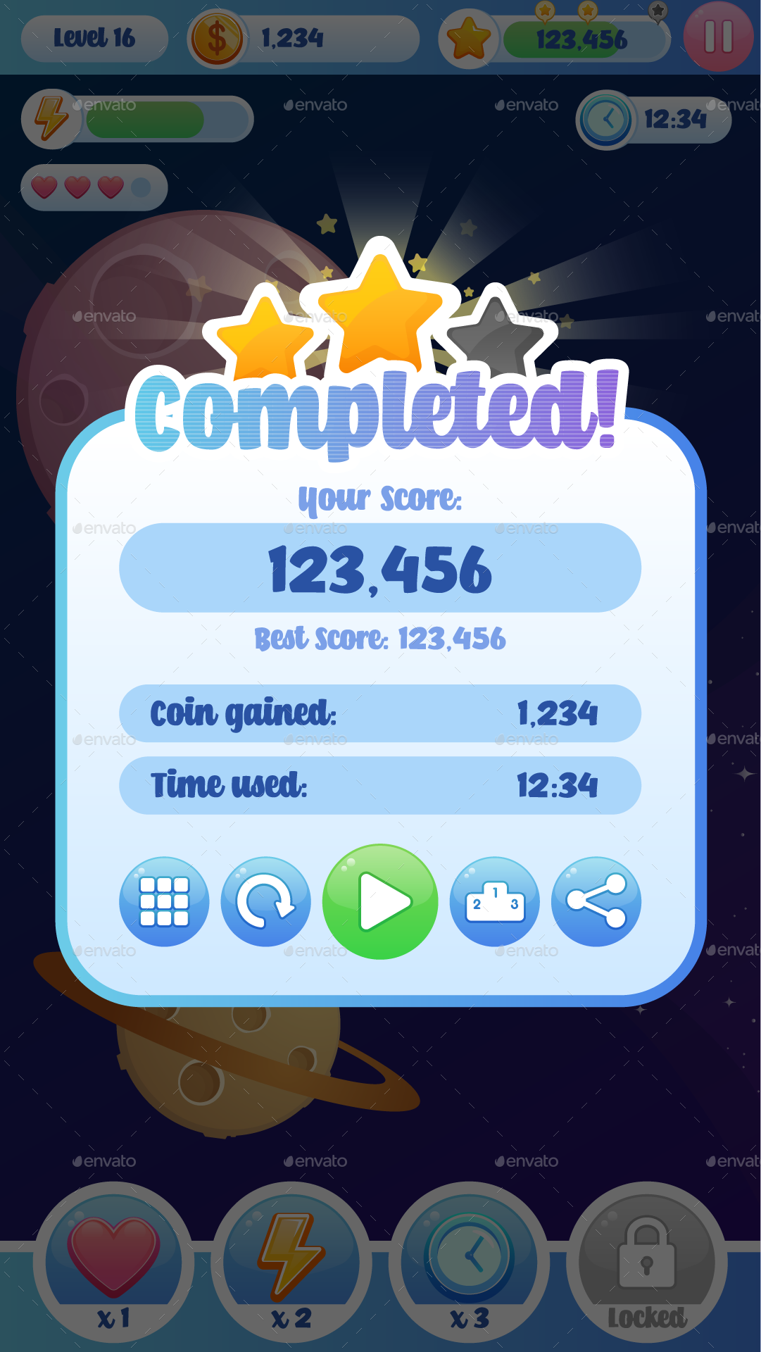 Space Theme GUI Pack 6, Game Assets | GraphicRiver