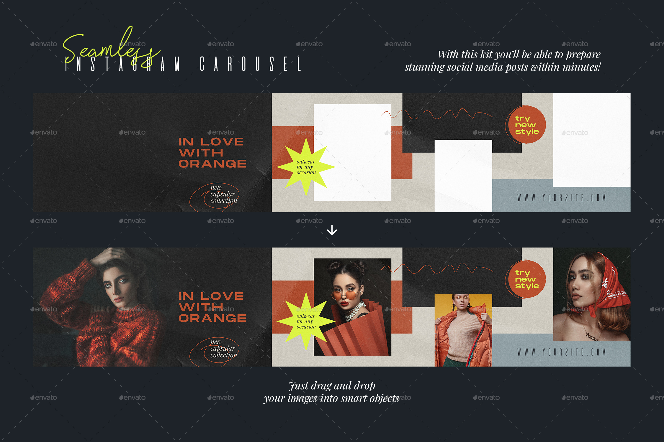 Seamless Instagram Carousel, Web Elements | GraphicRiver