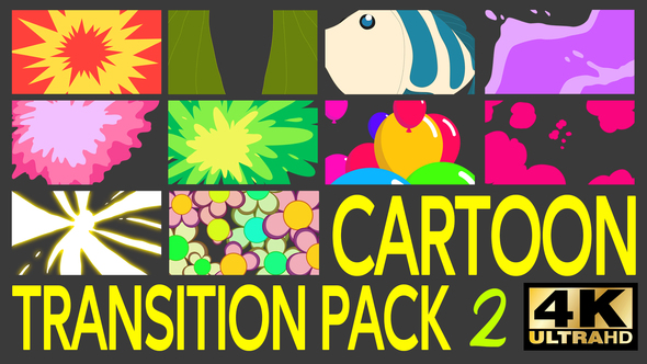 Cartoon Transitions Pack 2, Motion Graphics | VideoHive