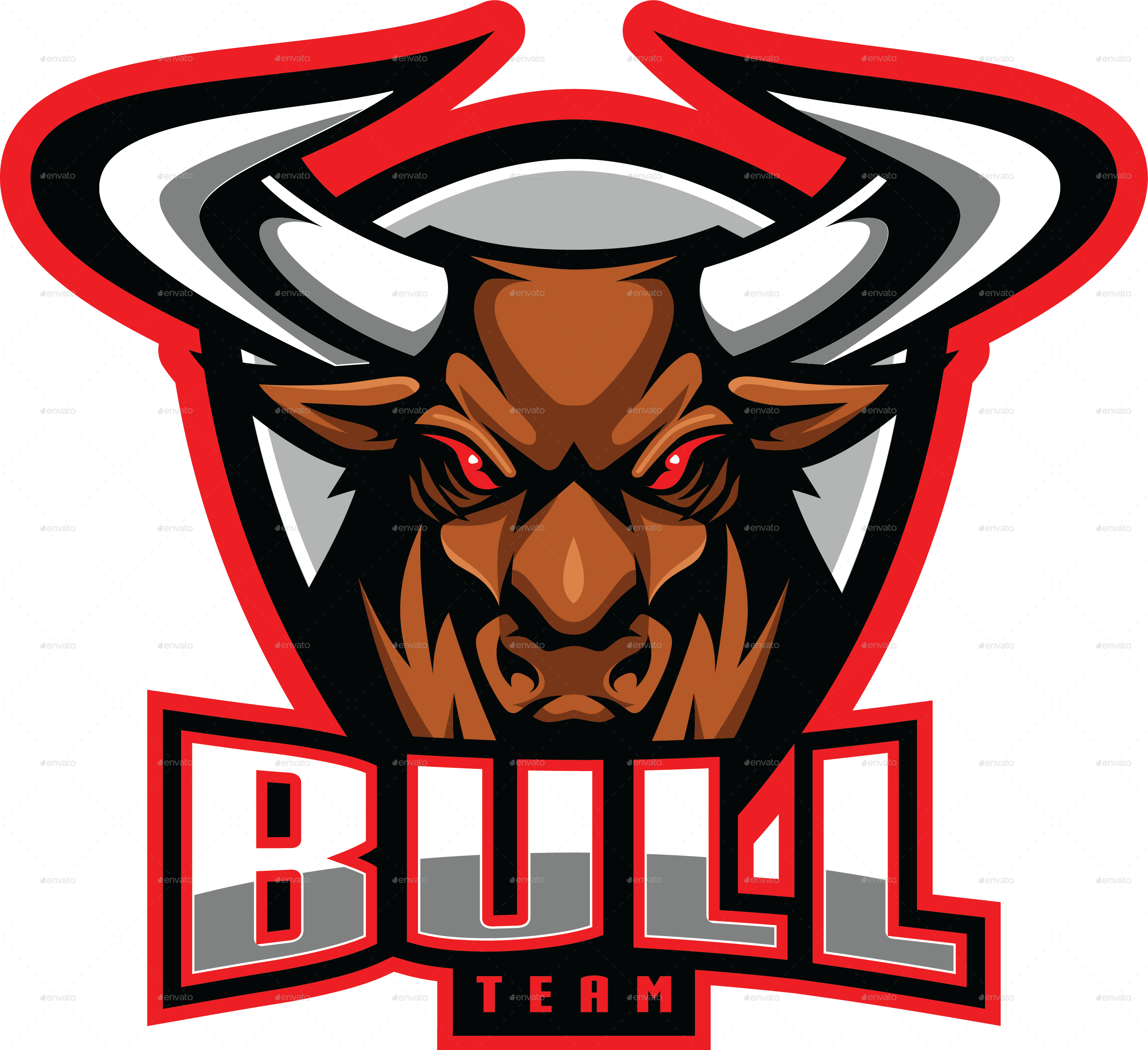 Bull Esport Mascot Design, Vectors | GraphicRiver