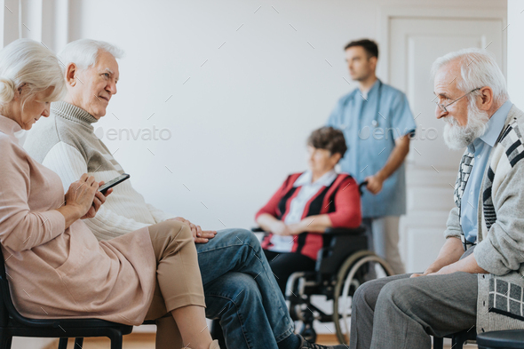 Sitting in a line Stock Photo by bialasiewicz | PhotoDune