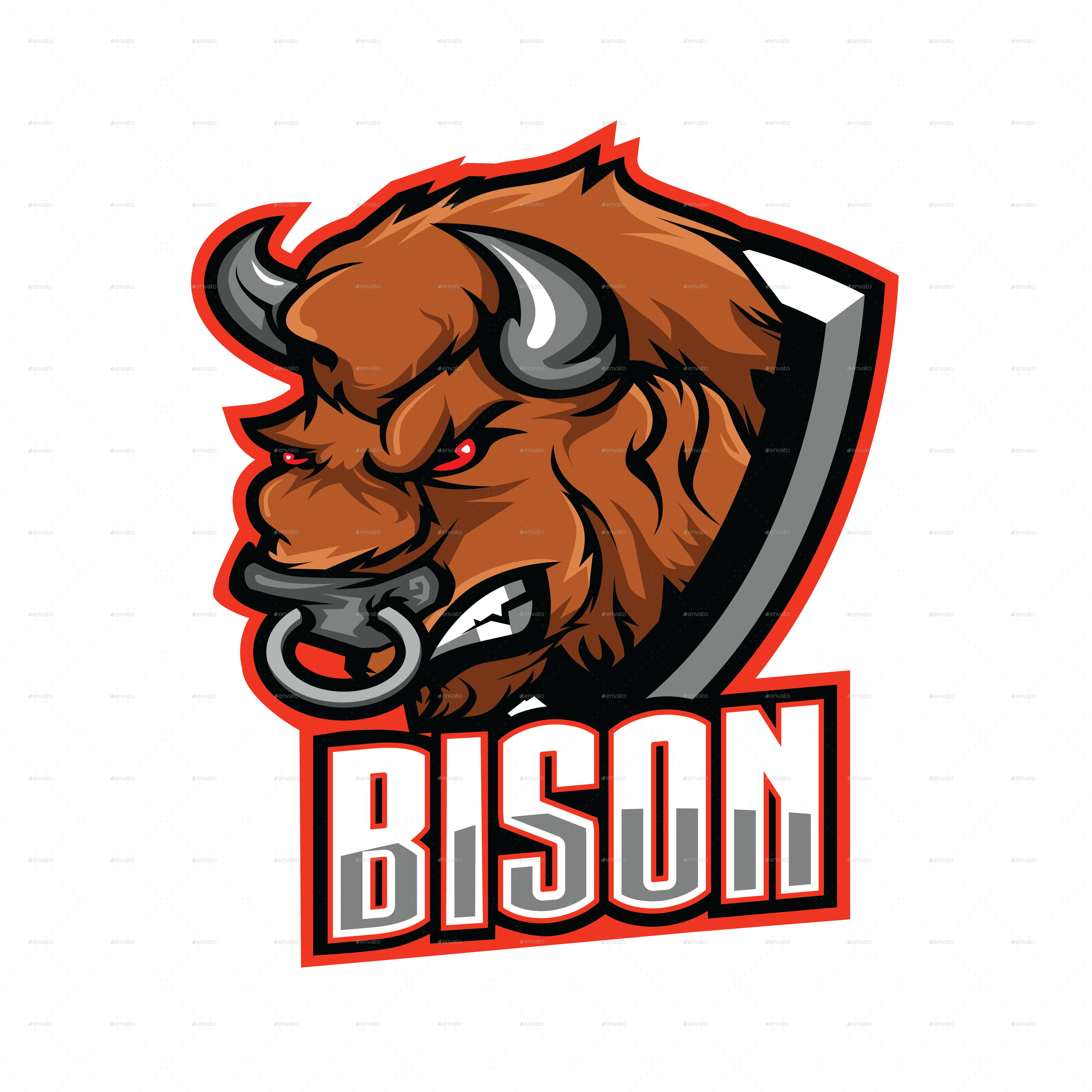 Bison Esport Mascot Design, Vectors | GraphicRiver