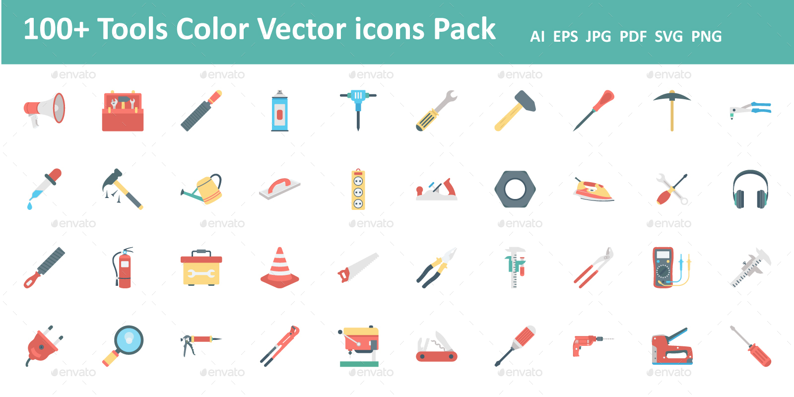 100+ Tools Color Vector Icon, Icons | GraphicRiver