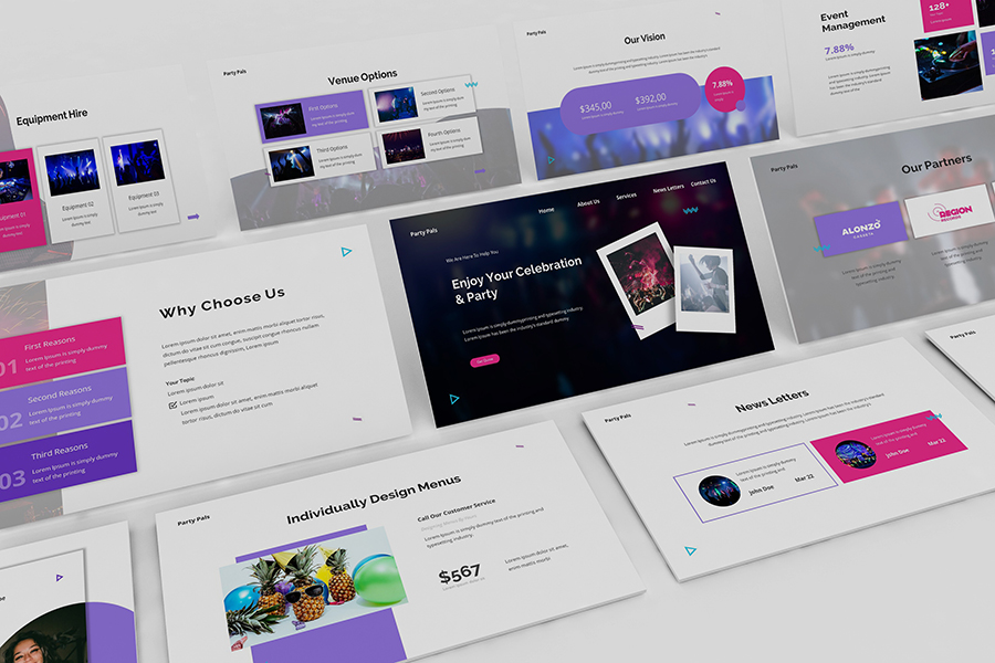 Party Planner Google Slides Template by giantdesign | GraphicRiver