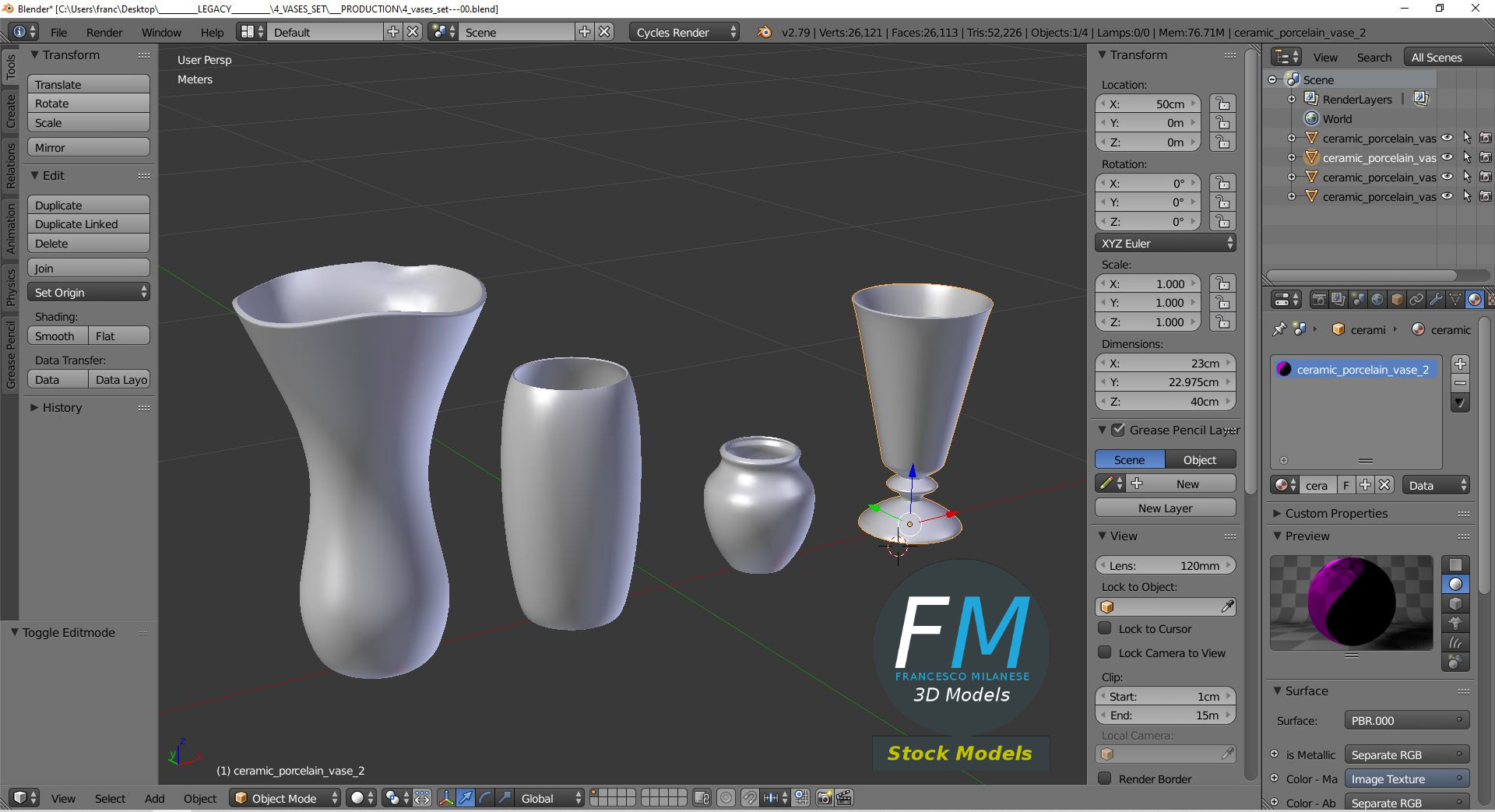 4 vases set by FrancescoMilanese85 | 3DOcean