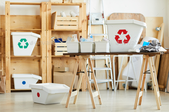 Sorting garbage in containers Stock Photo by AnnaStills | PhotoDune