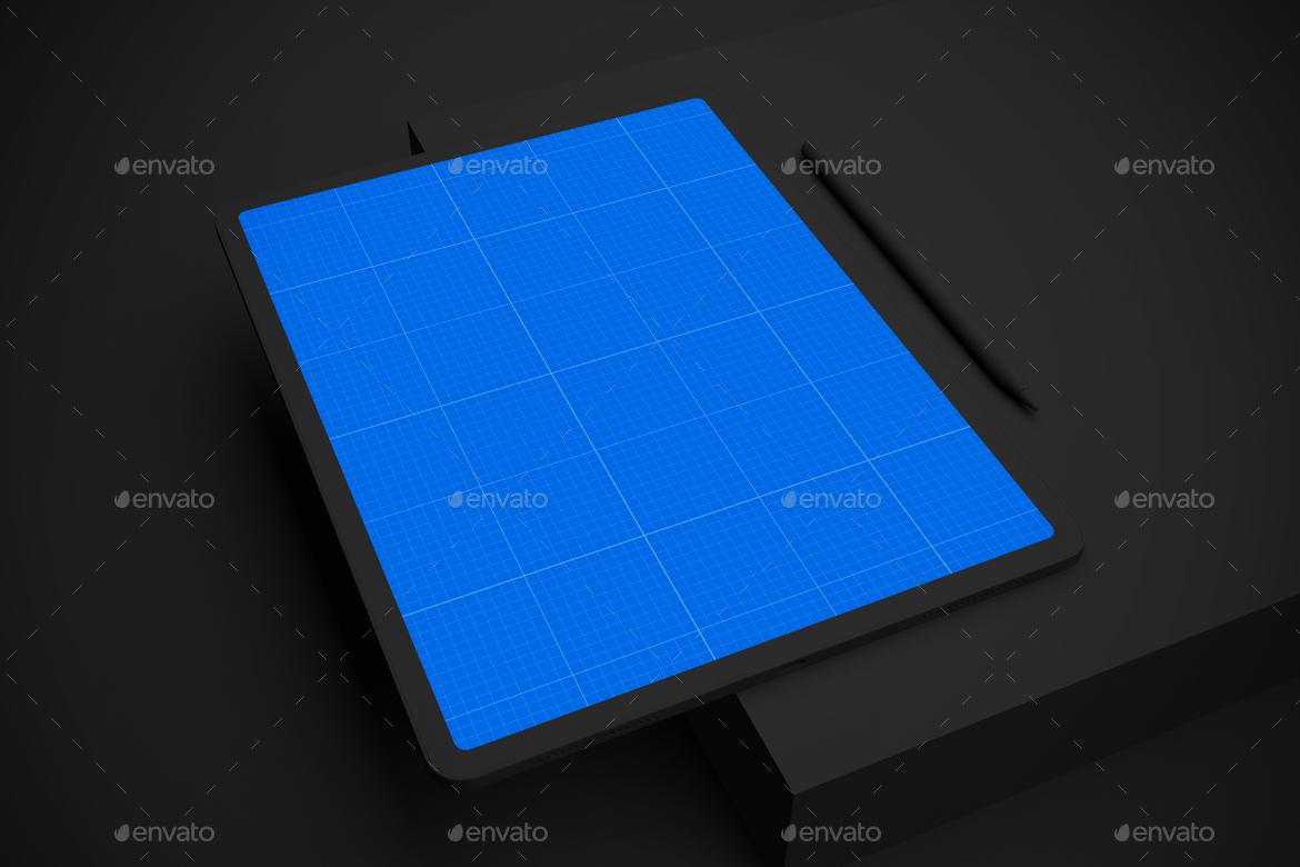 Dark Tablet Pro V.2 Mockup, Graphics | GraphicRiver