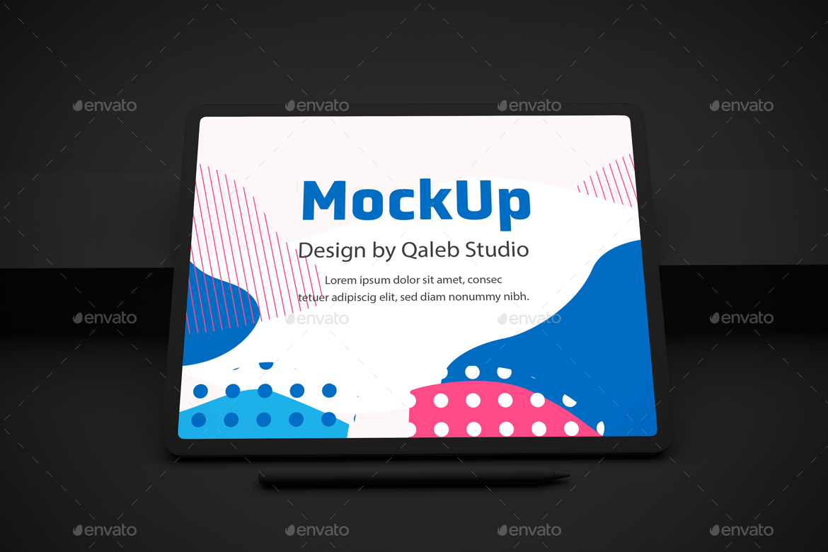 Dark Tablet Pro V.2 Mockup, Graphics | GraphicRiver