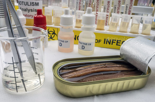 Canned food can contaminated by Clostridium botulinum toxin that causes ...