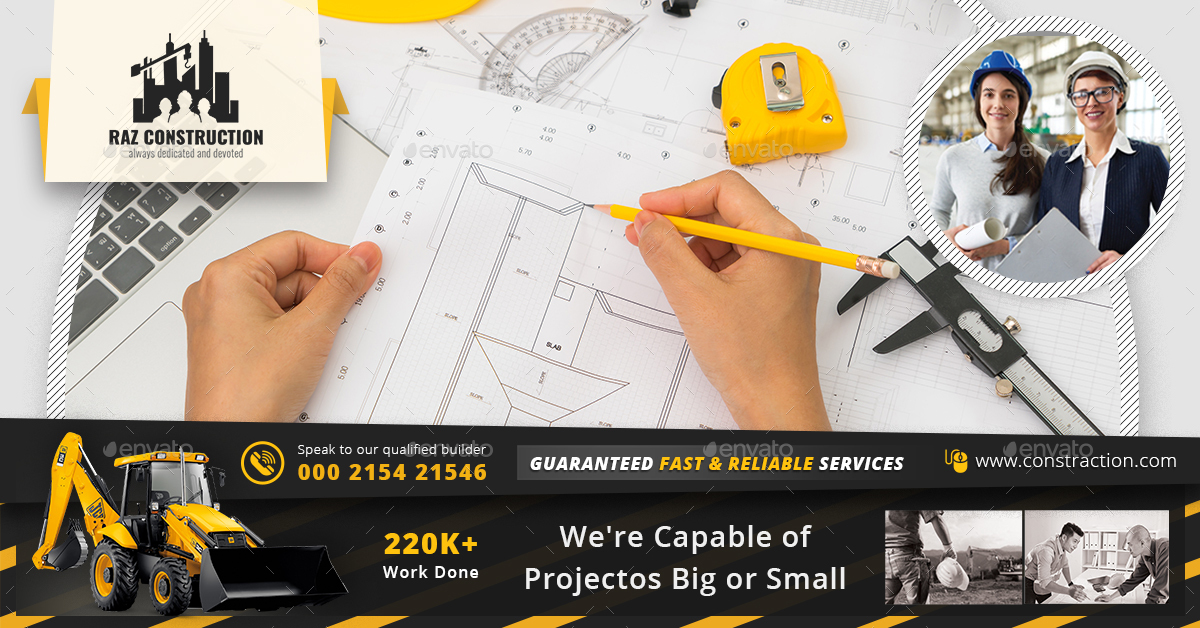 Construction Social Media Banner Pack, Web Elements | GraphicRiver