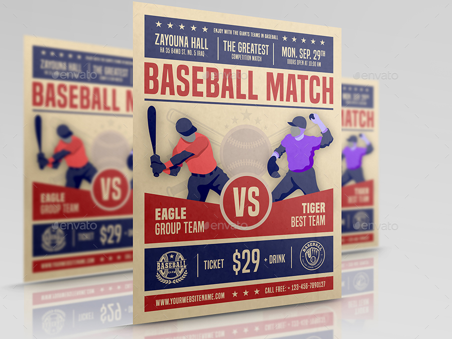 Baseball Flyer Template, Print Templates | GraphicRiver